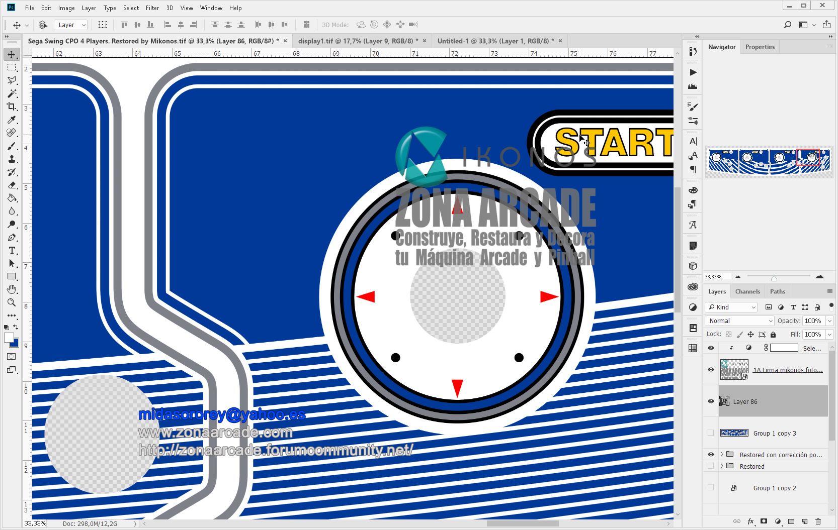 "SEGA SWING 4 PLAYER CONTROL PANEL OVERLAY / CPO" (SEGA) scanned files ...