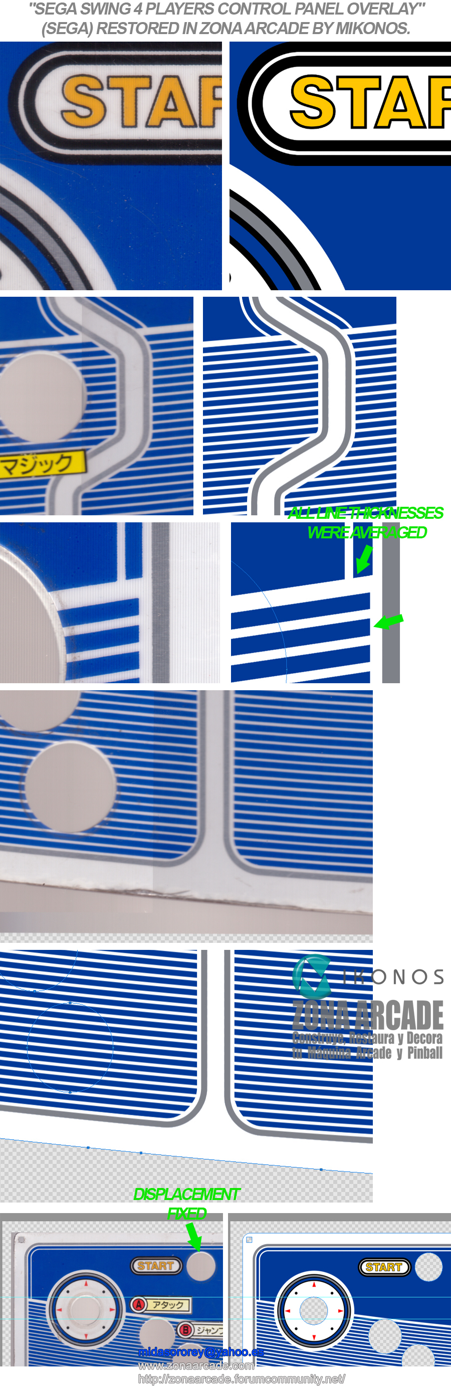 "SEGA SWING 4 PLAYER CONTROL PANEL OVERLAY / CPO" (SEGA) scanned files ...