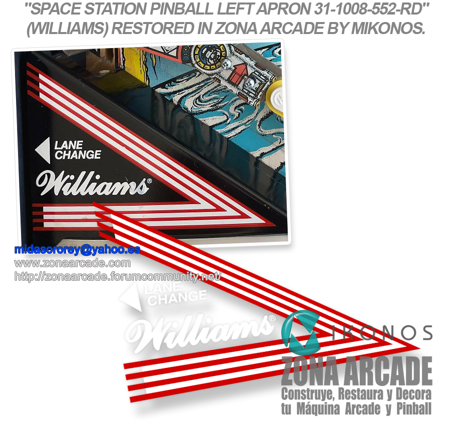 "SPACE STATION PINBALL APRONS 31-1008-552-RD" (WILLIAMS) restored ...