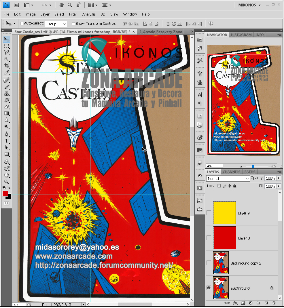 "STAR CASTLE SIDE ARTS" (CINEMATRONICS) arcade artwork in restoration ...