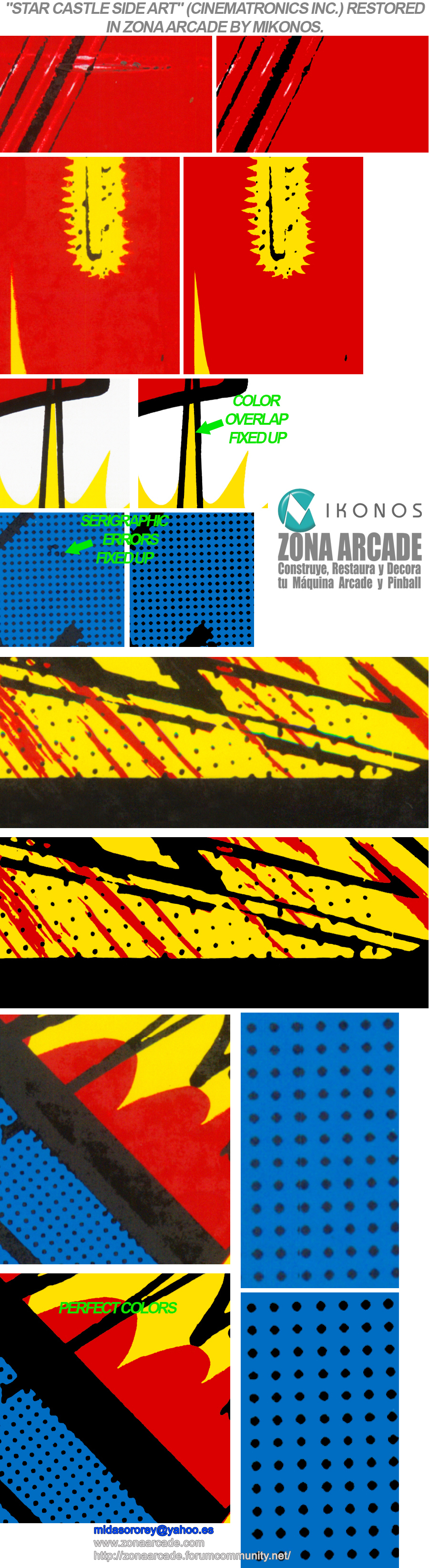 "STAR CASTLE SIDE ARTS" (CINEMATRONICS) arcade artwork in restoration ...