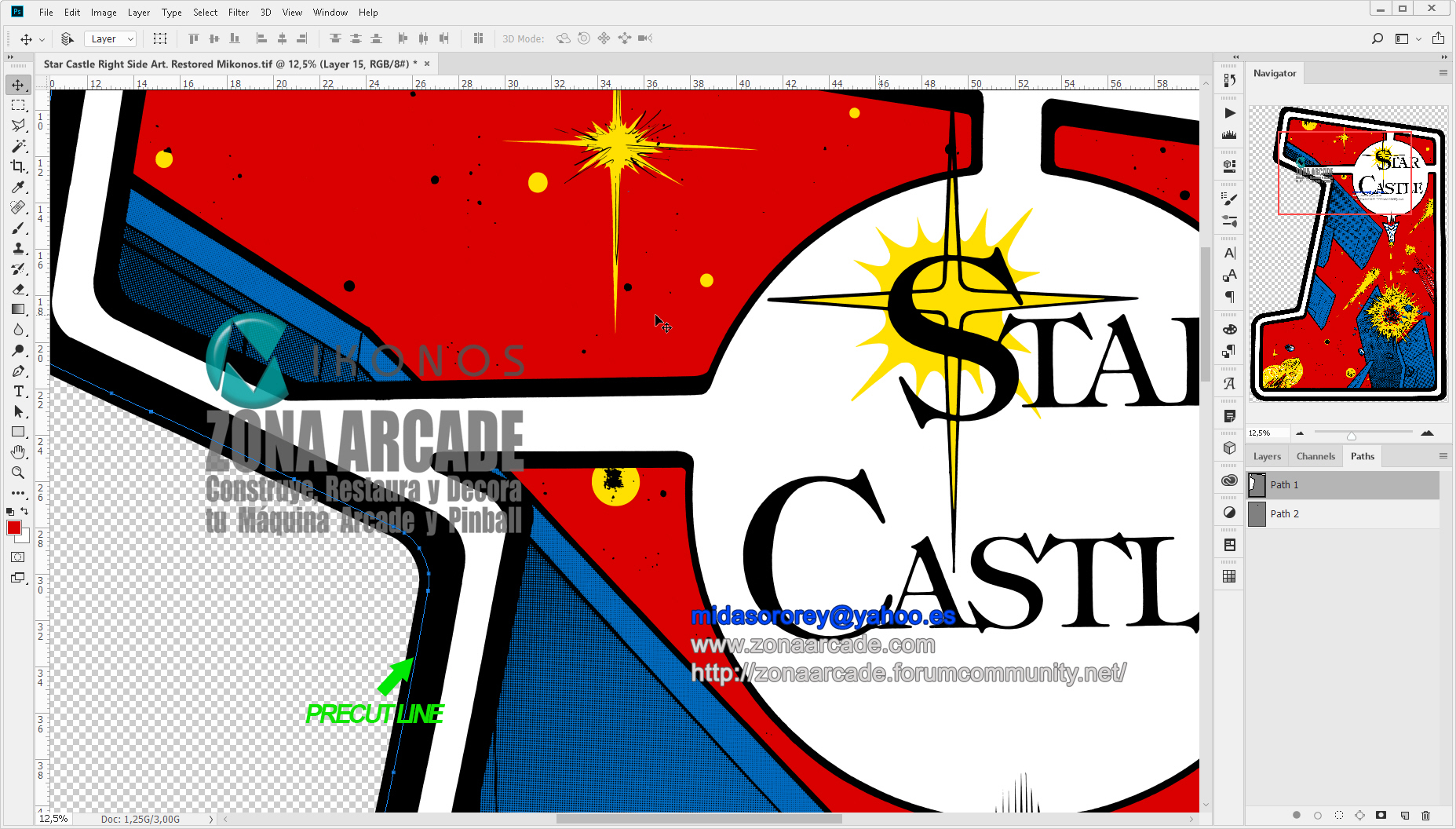 "STAR CASTLE SIDE ARTS" (CINEMATRONICS) arcade artwork in restoration ...