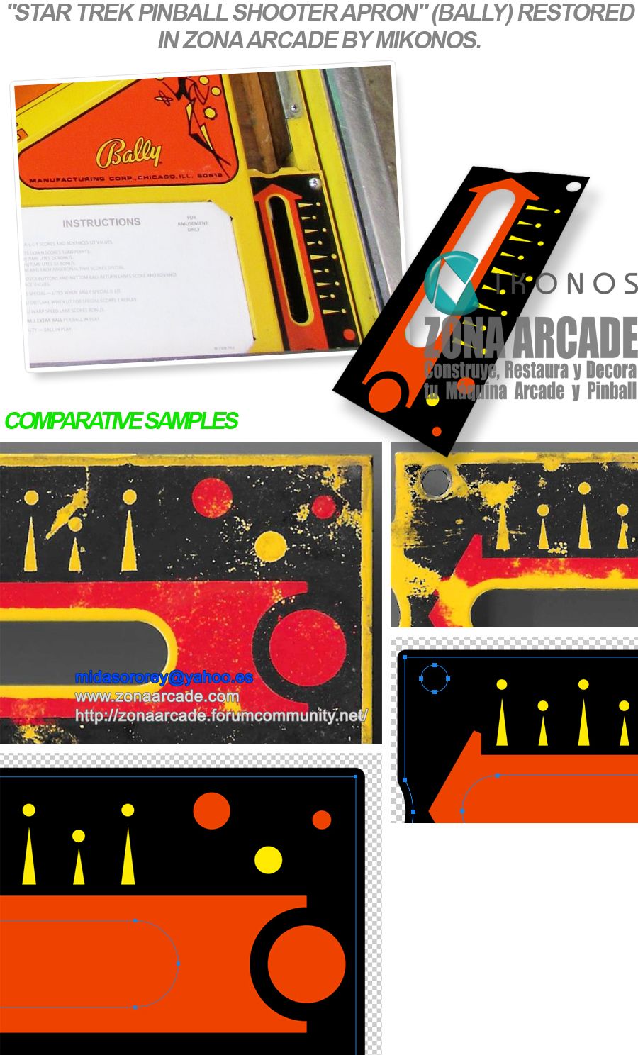 "STAR TREK PINBALL APRONS" (BALLY) scanned artwork files in restoration ...