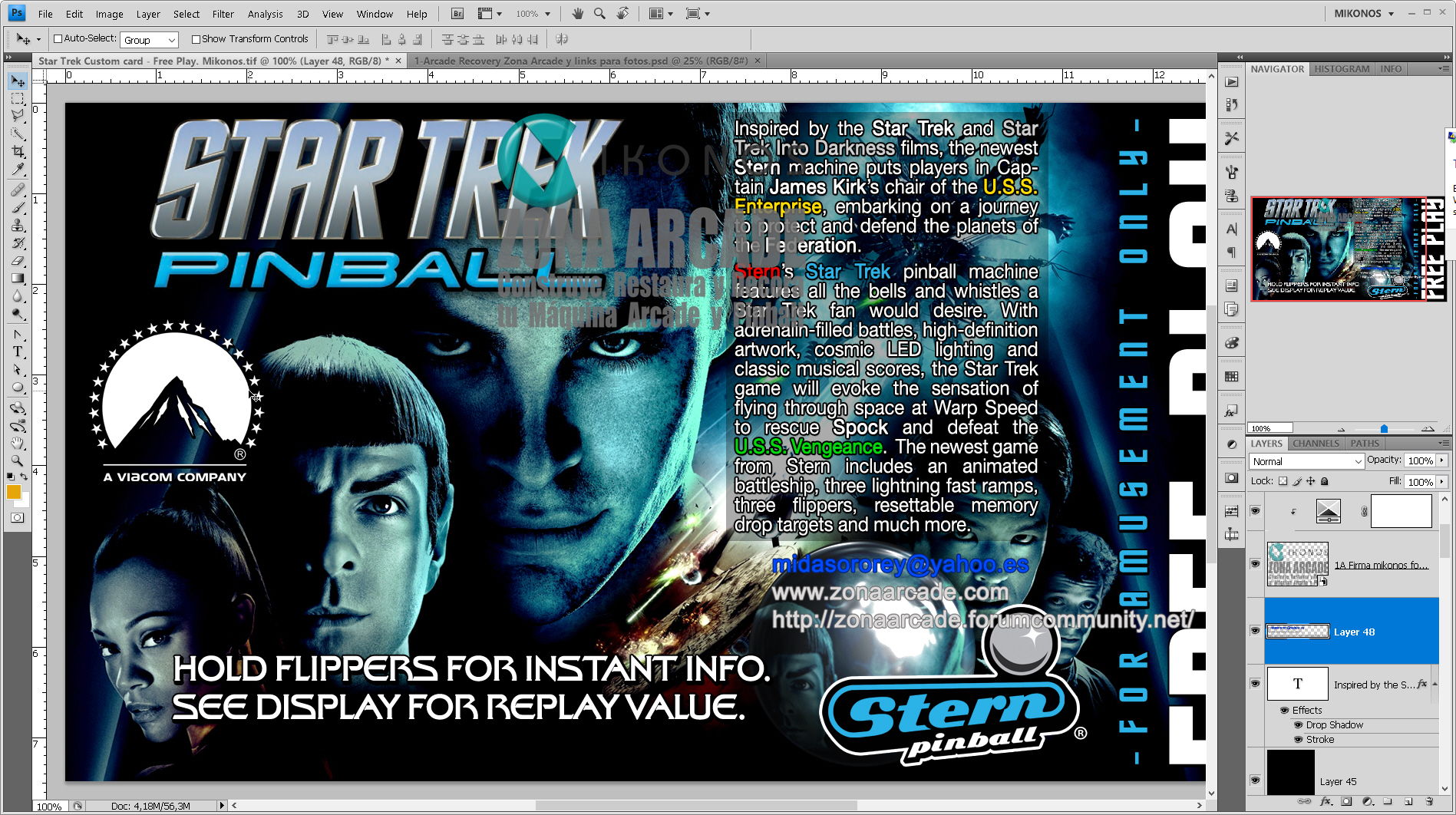 "Star Trek Custom Pinball Cards" (STERN). Designed by Zona Arcade and ...