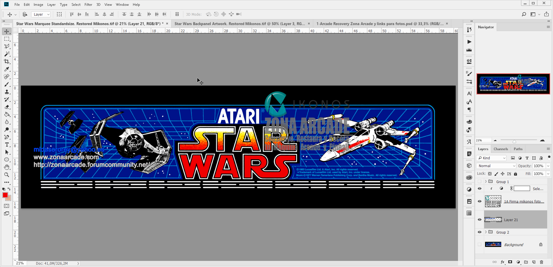 "STAR WARS UPRIGHT ARCADE CABINET MARQUEE" (ATARI) scanned file ...