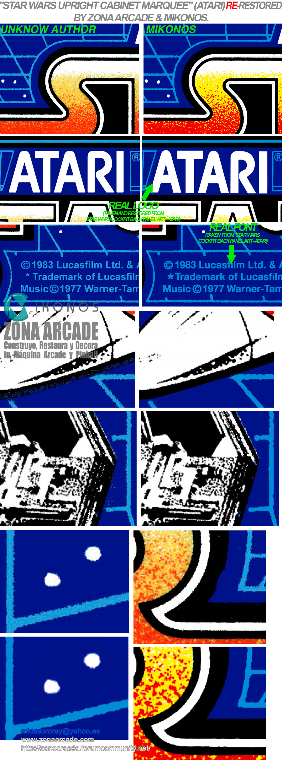 "STAR WARS UPRIGHT ARCADE CABINET MARQUEE" (ATARI) scanned file ...