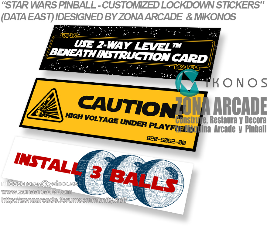 "Star War Lockbar Customized Pinball Stickers" (DATA EAST) designed by ...