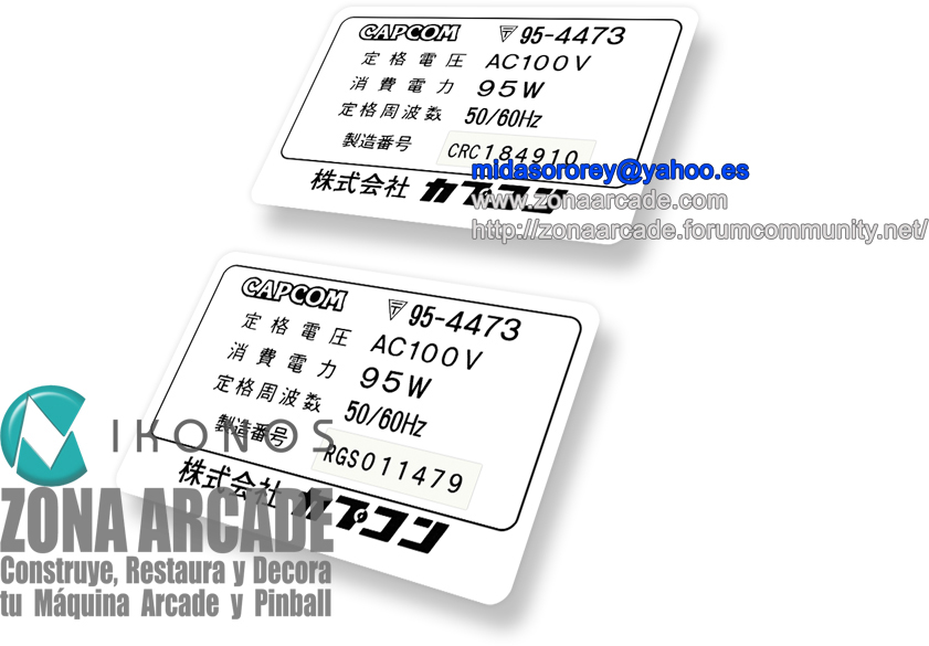 "Status and Capcom Mini Cut Customized Serial Number Stickers and Power ...