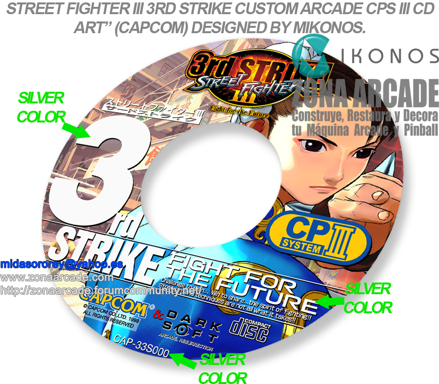 "STREET FIGHTER III 3RD STRIKE CUSTOM CPS3 CD ART" (CAPCOM) designed by Mikonos for "Tovar" user