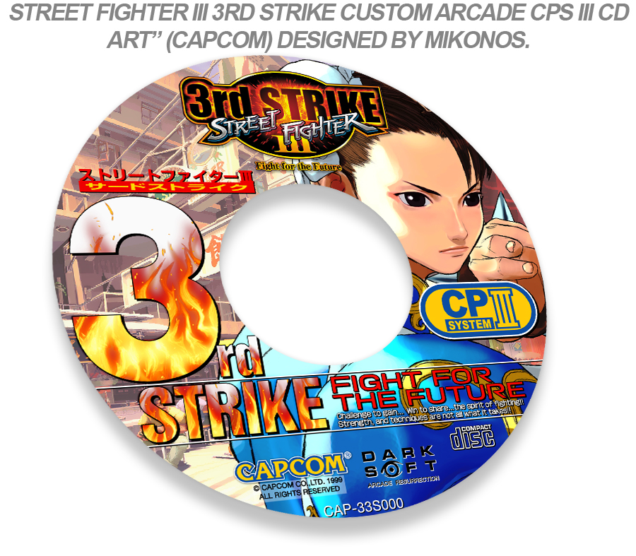 "STREET FIGHTER III 3RD STRIKE CUSTOM CPS3 CD ART" (CAPCOM) designed by ...
