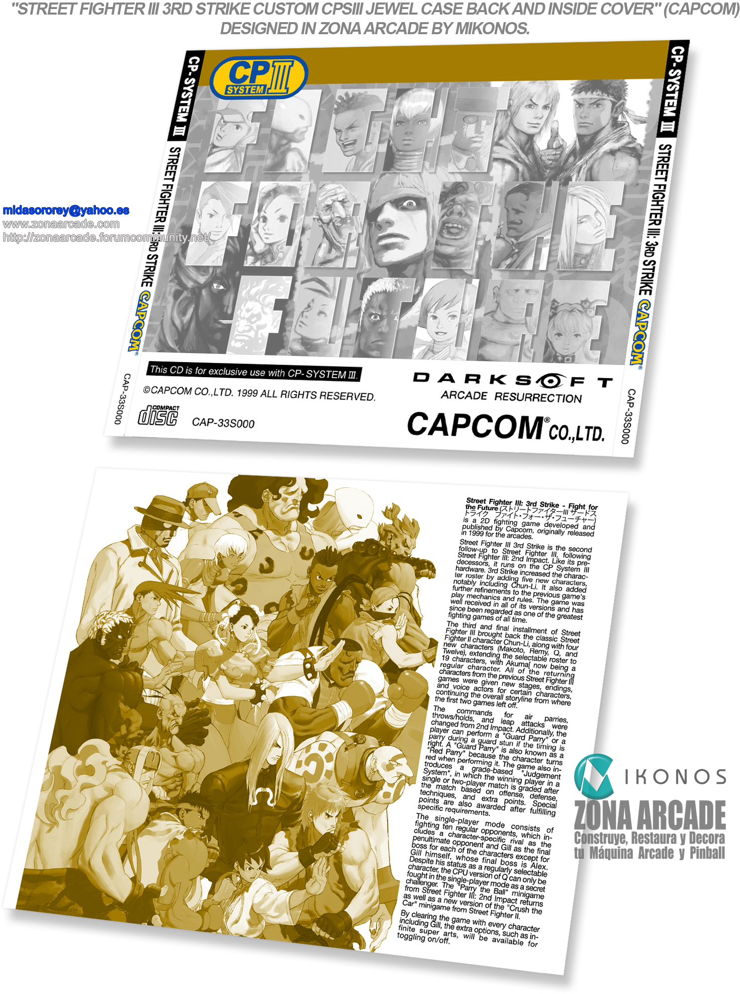 "STREET FIGHTER III 3RD STRIKE CUSTOM CPS3 CD ART" (CAPCOM) designed by Mikonos for "Tovar" user