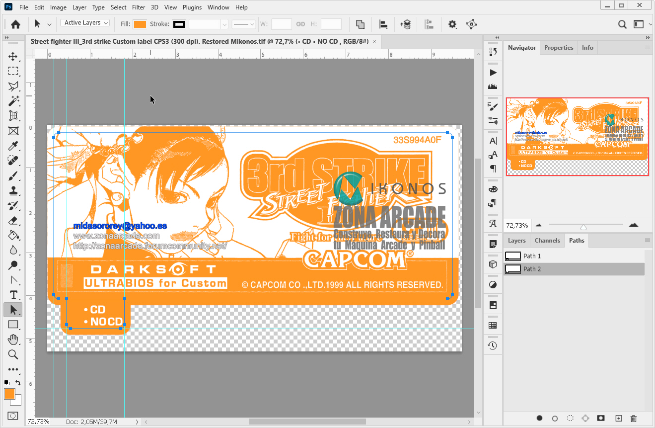 "Street Fighter III Third Strike Custom Cardtridge Label Sticker ...