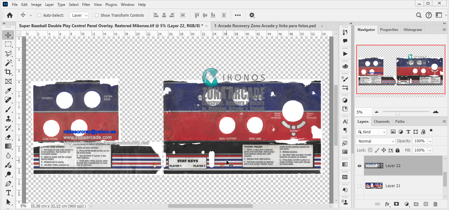 "SUPER BASEBALL DOUBLE PLAY CONTROL PANEL OVERLAY / CPO" (TRADEWEST ...