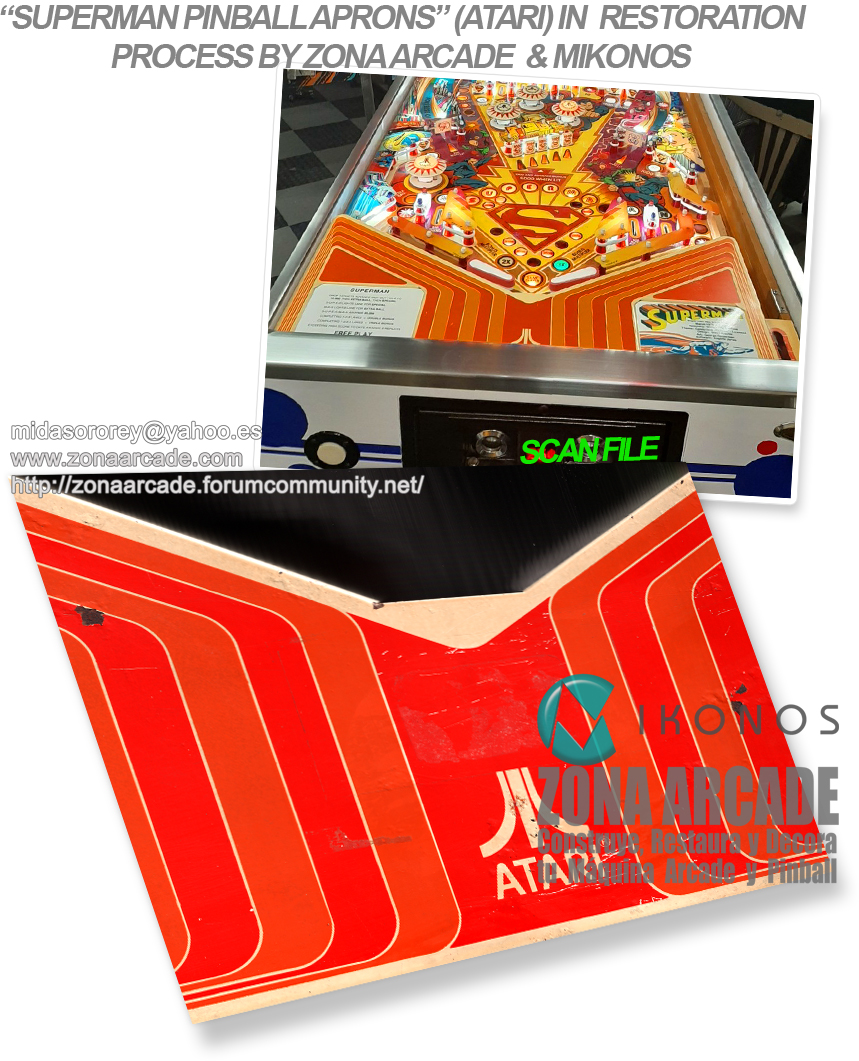 We got "SUPERMAN PINBALL APRONS" (ATARI) scanned file artworks for to ...