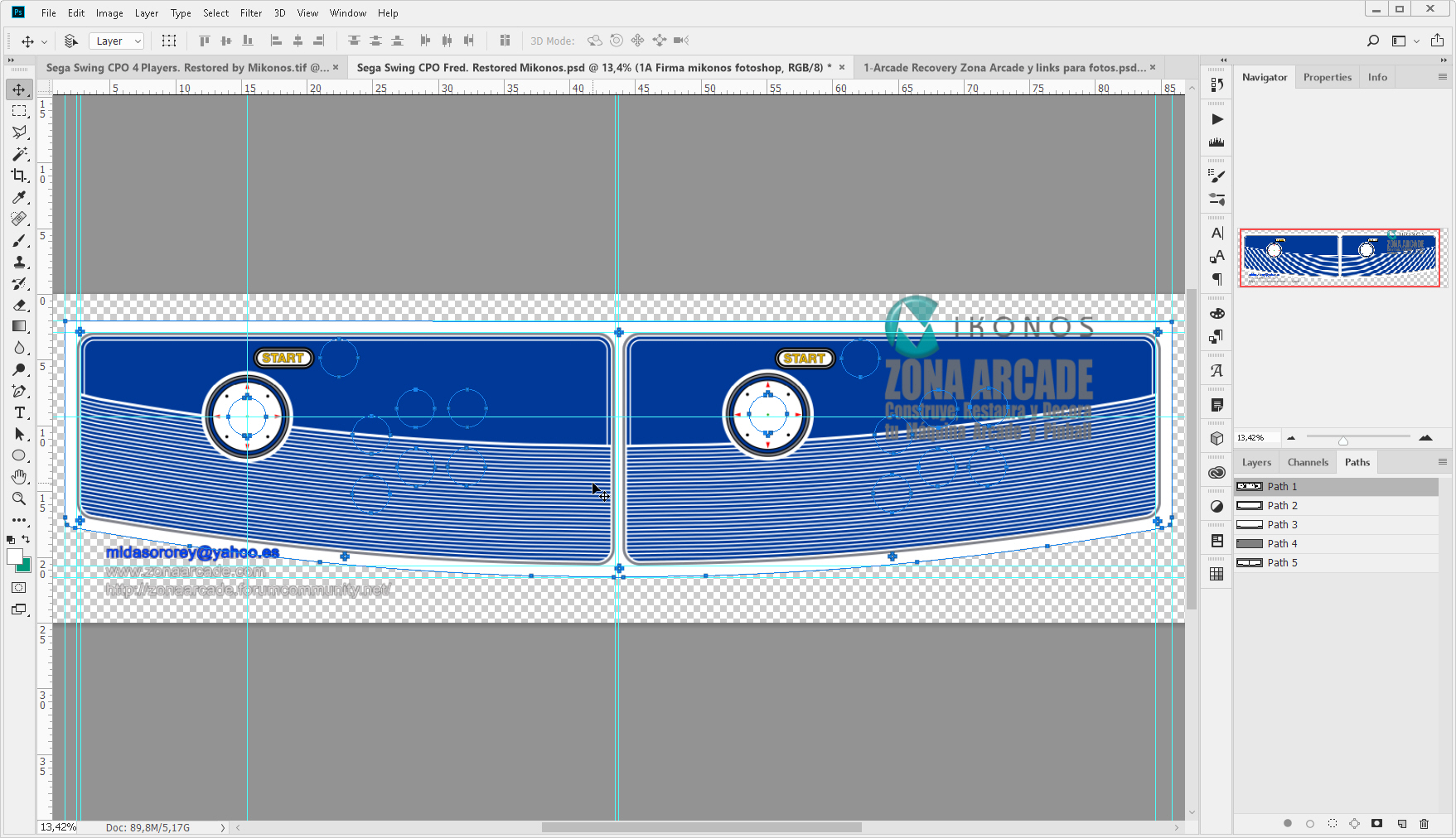 "Swing 2 Player Control Panel Overlay" (SEGA) adapted to processional ...