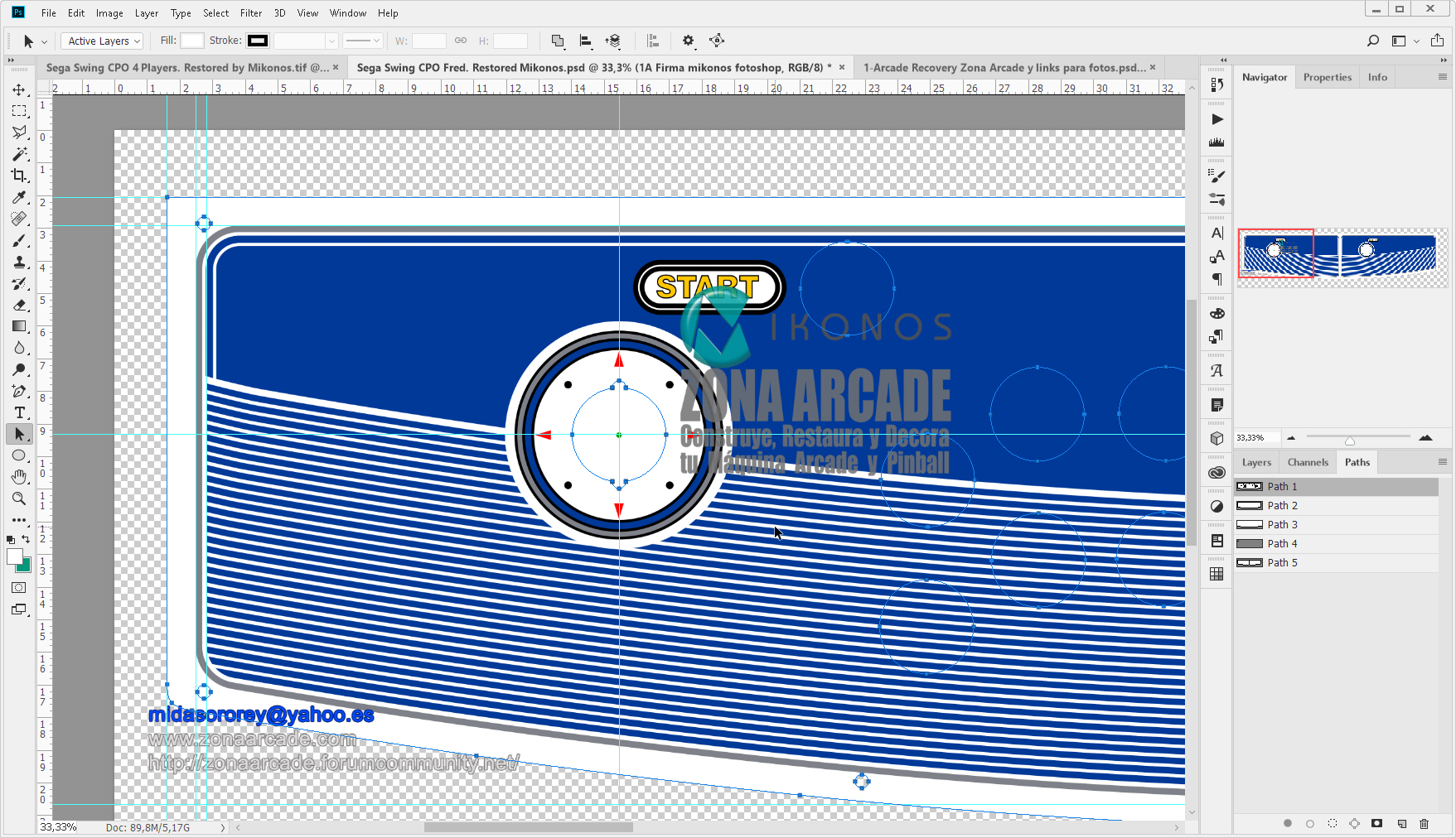 "Swing 2 Player Control Panel Overlay" (SEGA) adapted to processional ...