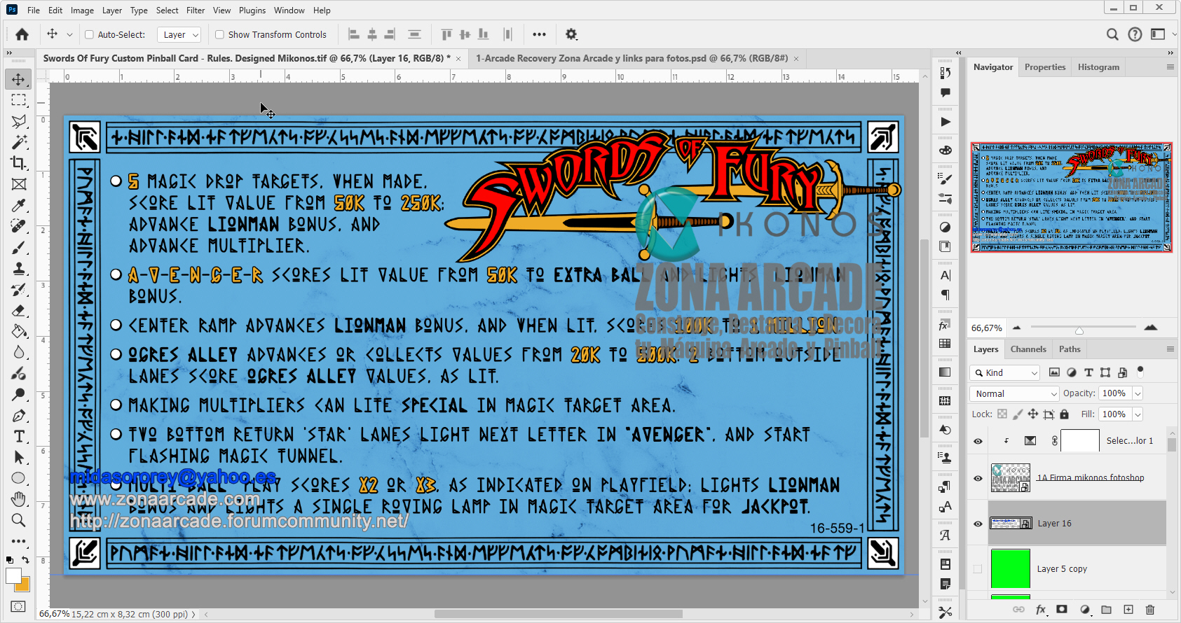 "Swords Of Fury Pinball Custom Cards" (WILLIAMS). Designed by Zona ...