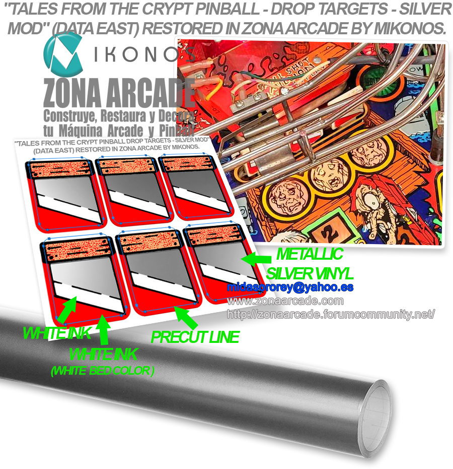 "Tales From The Crypt Drop Target - Silver MOD" (DATA EAST) for to be ...