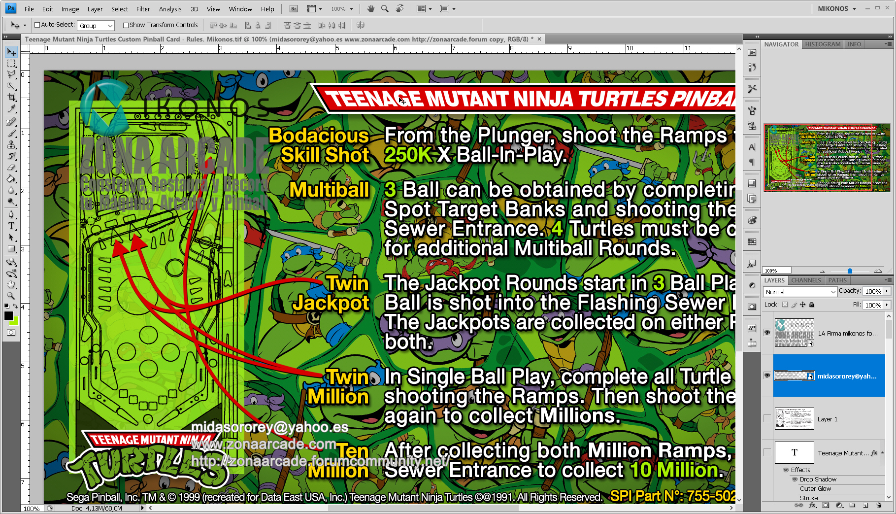 "Teenage Mutant Ninja Turtles Pinball Cards Customized" (DATA EAST ...