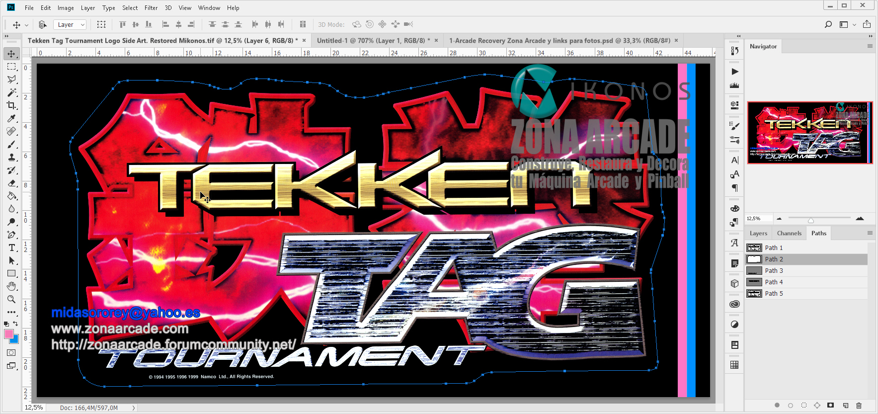 "TEKKEN TAG TOURNAMENT LOGO SIDE ART TT40-08894-00" (NAMCO) arcade ...