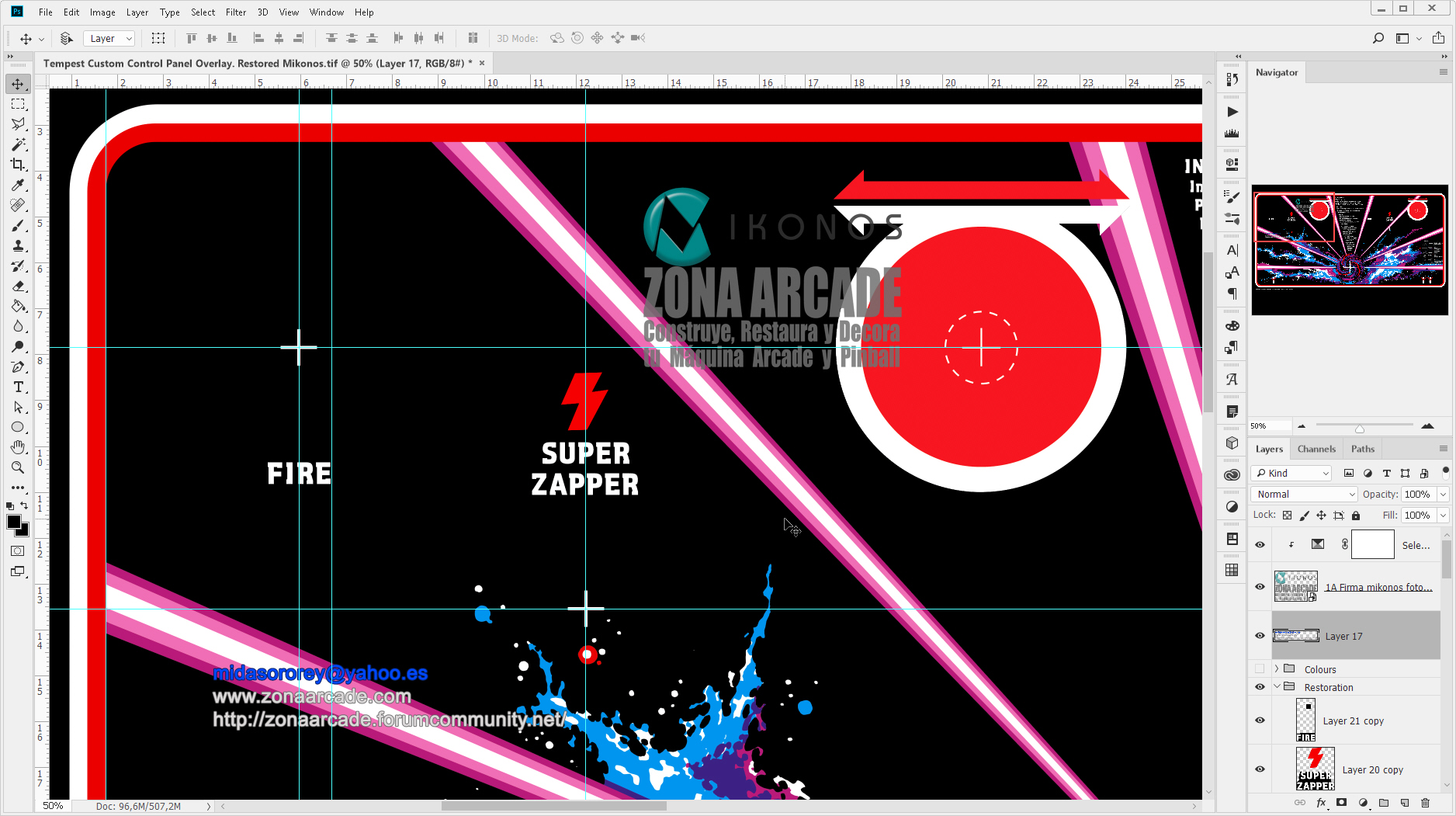 "Tempest Control Panel Overlay Customized for 2 players" (ATARI ...