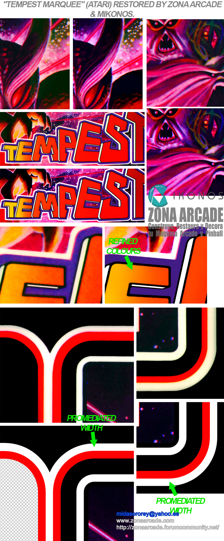 "TEMPEST MARQUEE" (ATARI) arcade artwork file restore in Zona Arcade by ...