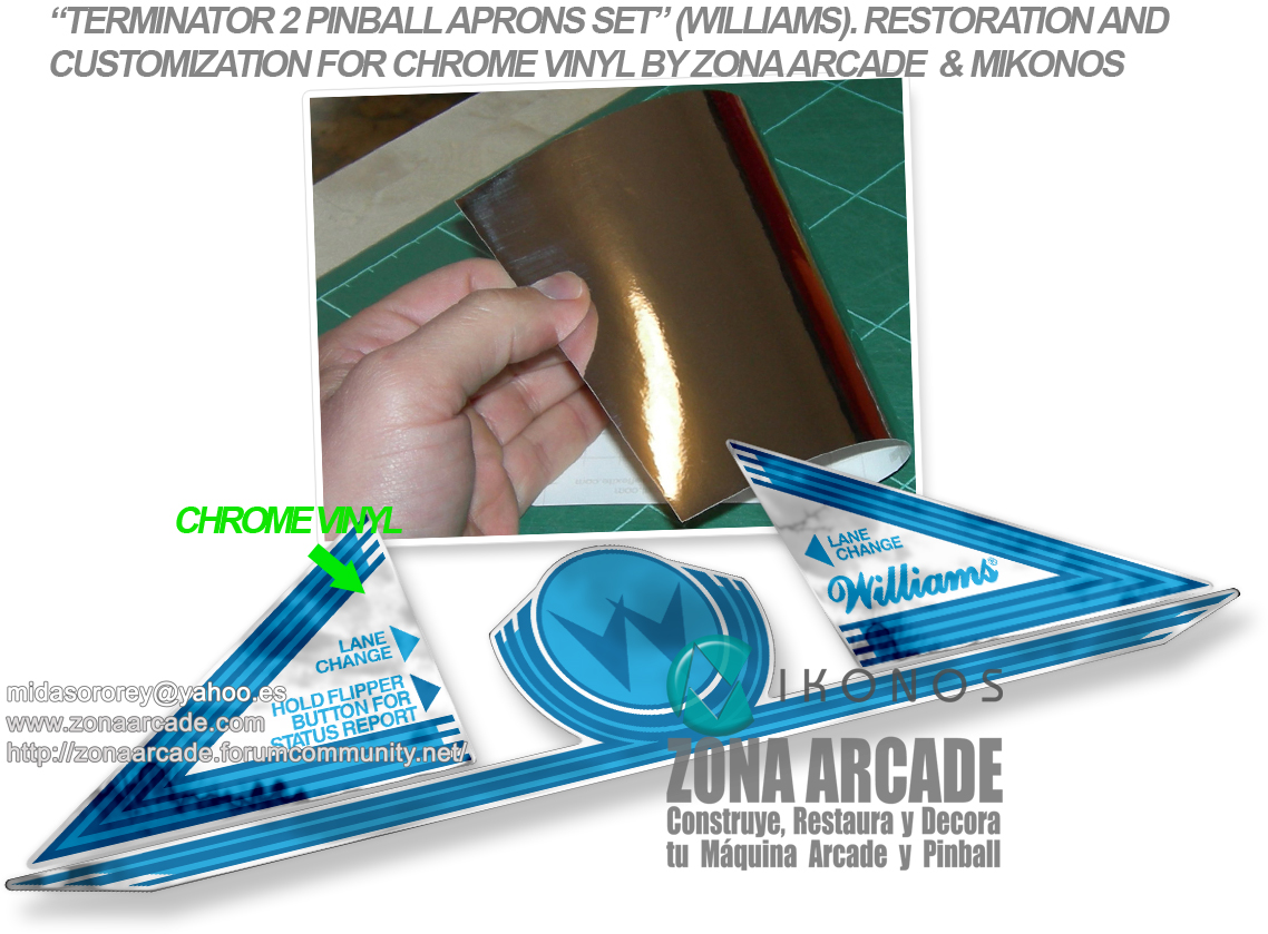 "TERMINATOR 2 COMPLETE AND CUSTOMIZED PINBALL APRONS SET" (WILLIAMS) in ...