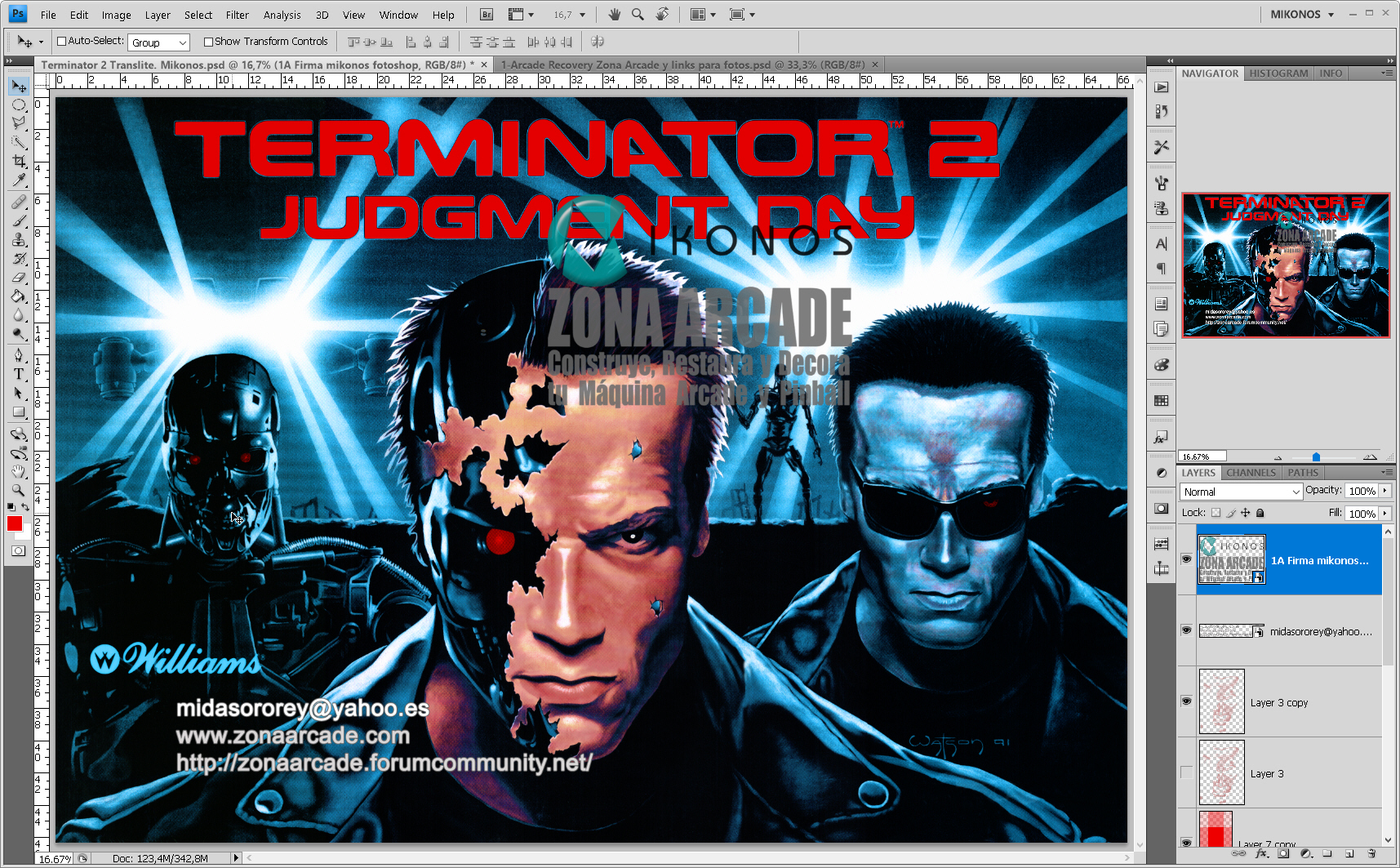 "TERMINATOR 2 TRANSLITE" for WILLIAMS PINBALL restored Zona Arcade ...