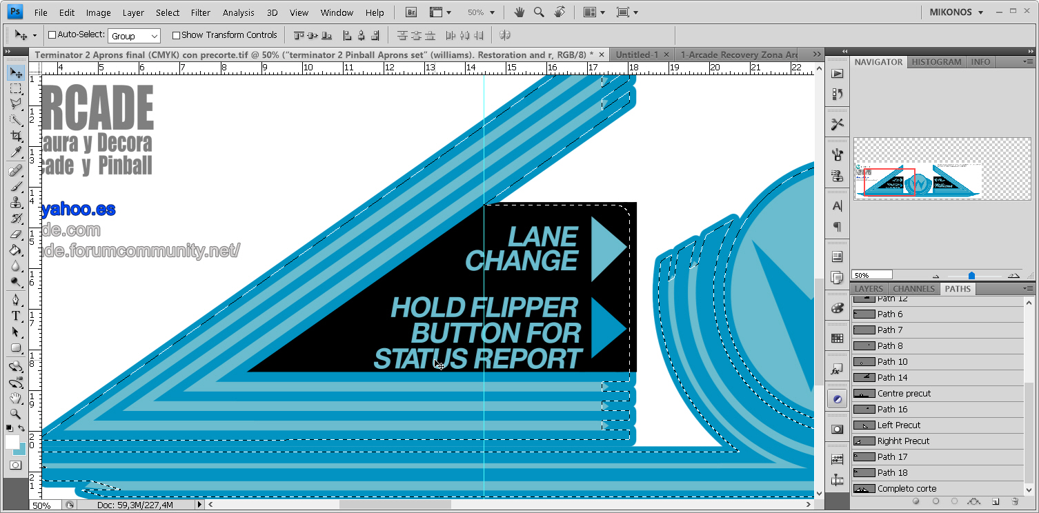 "TERMINATOR 2 COMPLETE PINBALL APRONS SET" (WILLIAMS) restored by Zona ...
