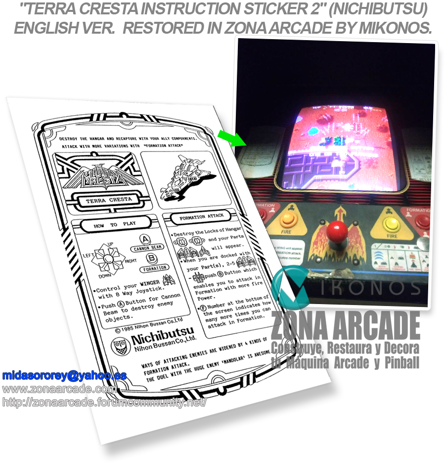"TERRA CRESTA INSTRUCTION STICKER 2 FOR BEZEL" (NICHIBUTSU) english ver ...