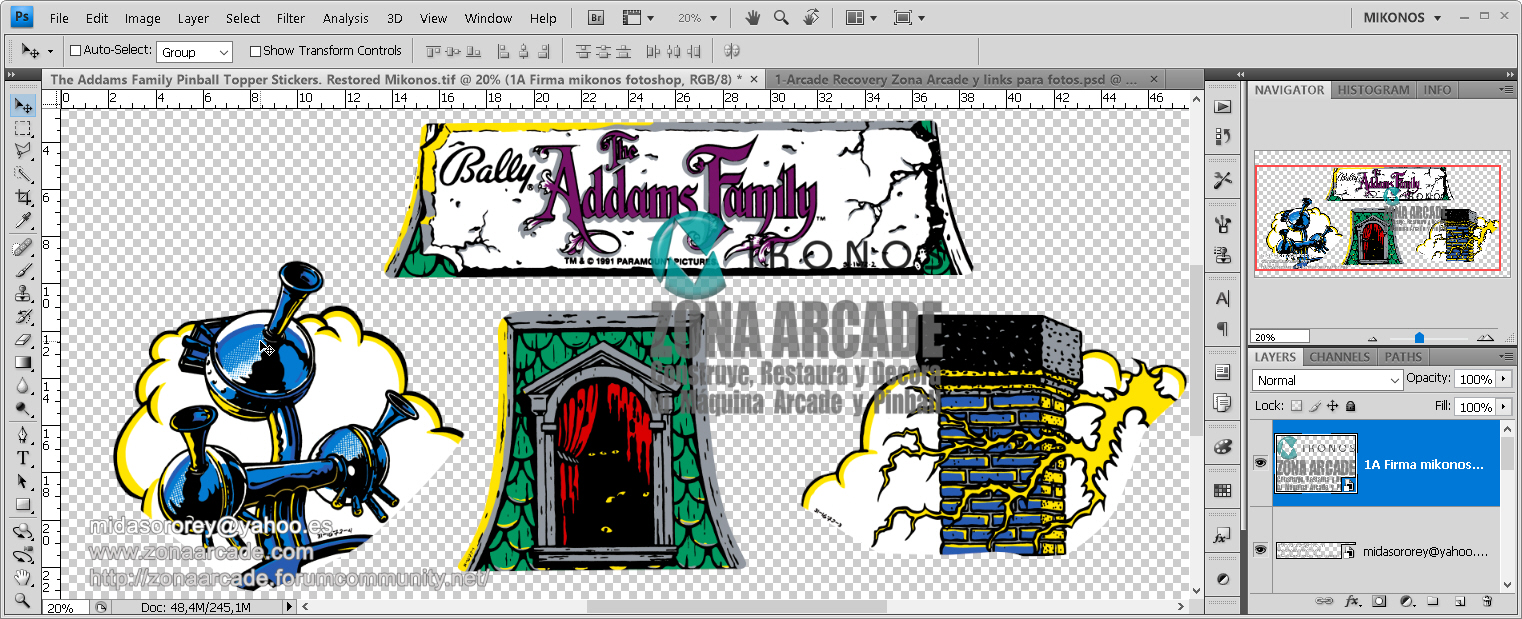 "THE ADDAMS FAMILY PINBALL TOPPER STICKERS" (BALLY) restored by Zona ...