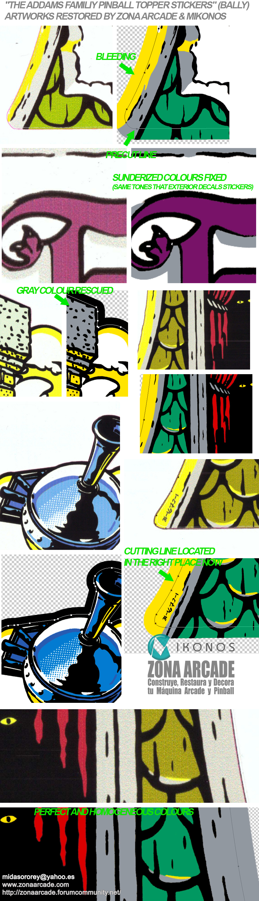 "THE ADDAMS FAMILY PINBALL TOPPER STICKERS" (BALLY) restored by Zona ...