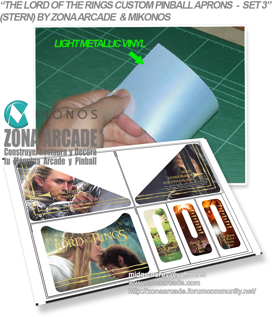 "The Lord of the Rings Custom Pinball Aprons Project - SET 3" (STERN ...