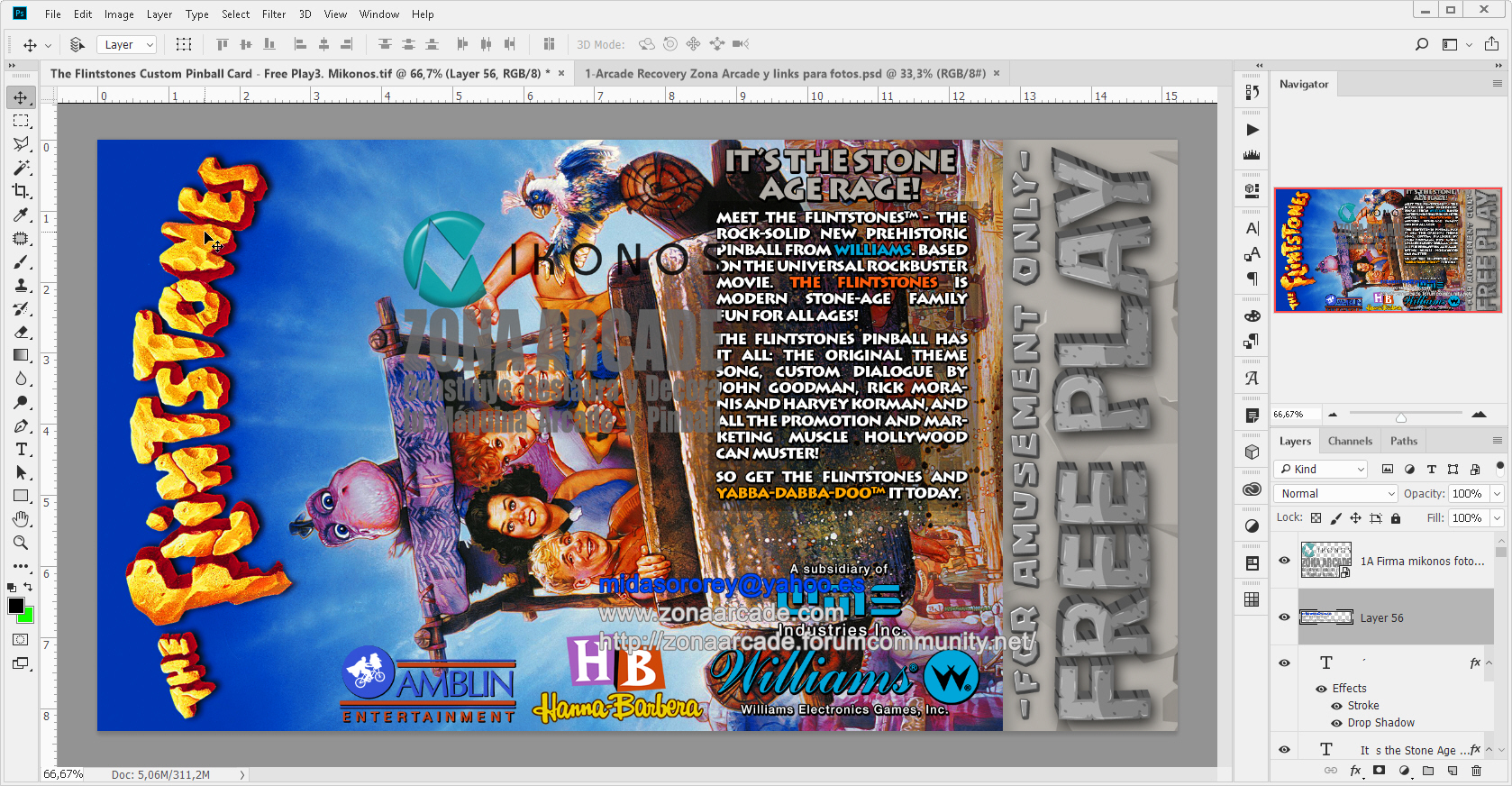 "The Flintstones Custom Pinball Cards" (WILLIAMS). Designed by Zona ...