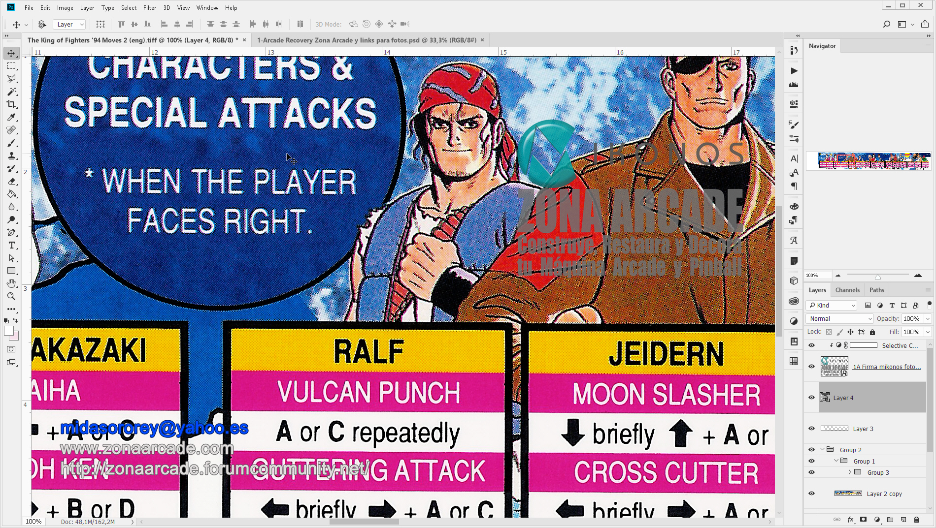 "THE KING OF FIGHTERS '94 MOVE LIST STICKER 2" (SNK / NEO-GEO SYSTEM ...