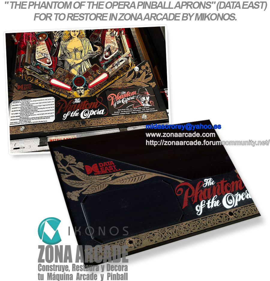"THE PHANTOM OF THE OPERA PINBALL APRONS" (DATA EAST) scan files in ...