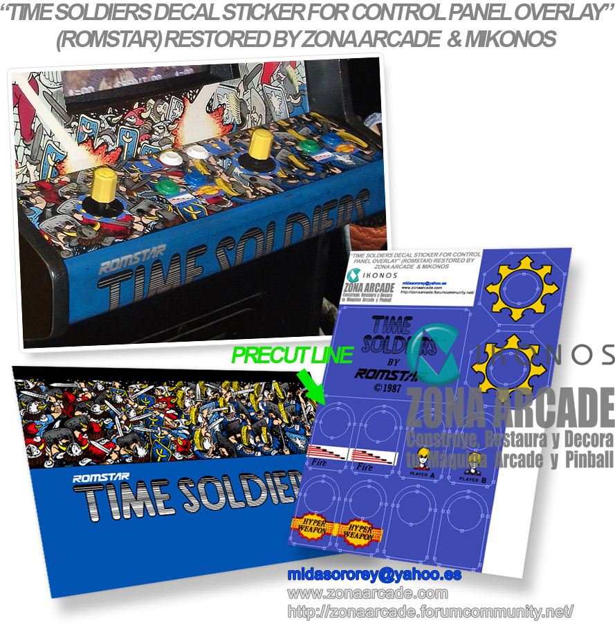 "TIME SOLDIERS BUTTON AND JOYSTICK DECAL STICKERS FOR CONTROL PANEL ...
