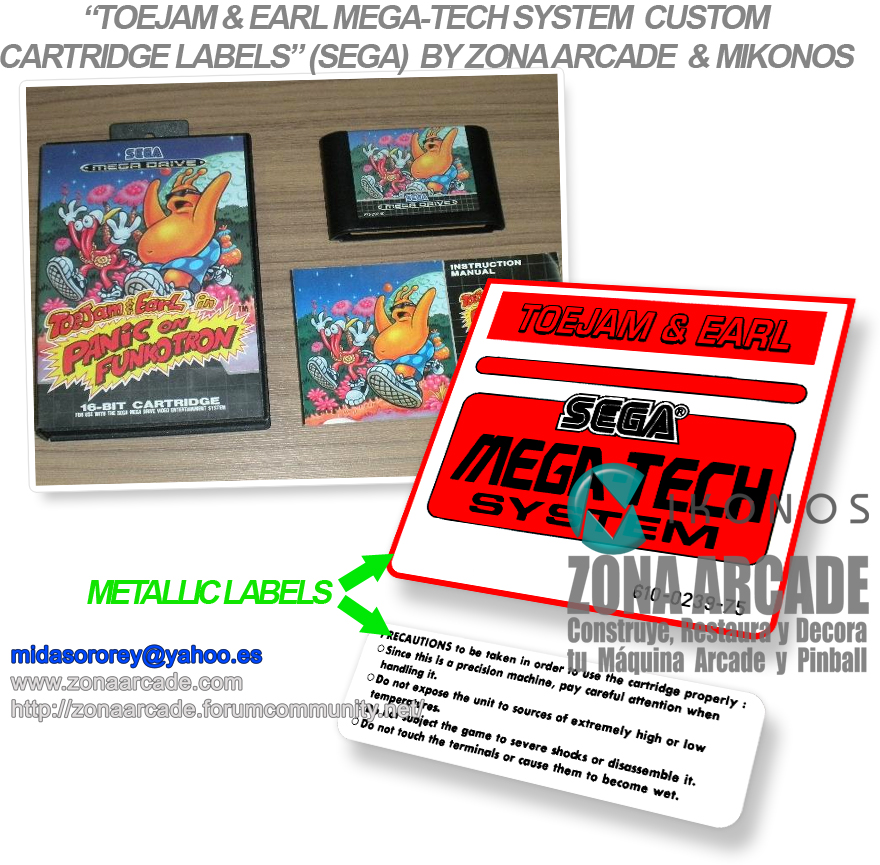 Project: "Mega-Tech System Custom Cartridge Labels" for New Megadrive / Genesis videogames for ...