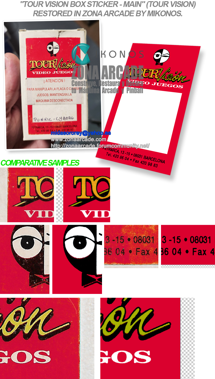 "TOUR VISION BOX STICKERS" (TOUR VISION) arcade artwork restored in ...