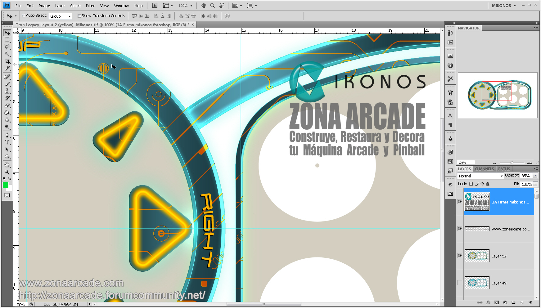 Custom "Tron Legacy Layout" (SET 2), artwork for sticks and buttons ...