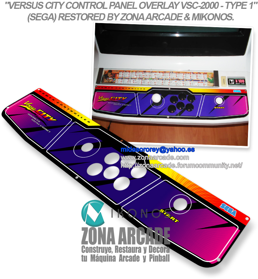 "VERSUS CITY CONTROL PANEL OVERLAY VSC-2001 - Type 1 & 2" (SEGA) arcade file restored by Zona ...