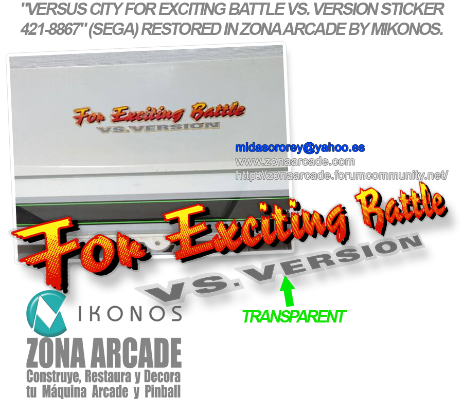 "VERSUS CITY ARCADE CABINET" (SEGA) All Artworks / Decals and Small ...