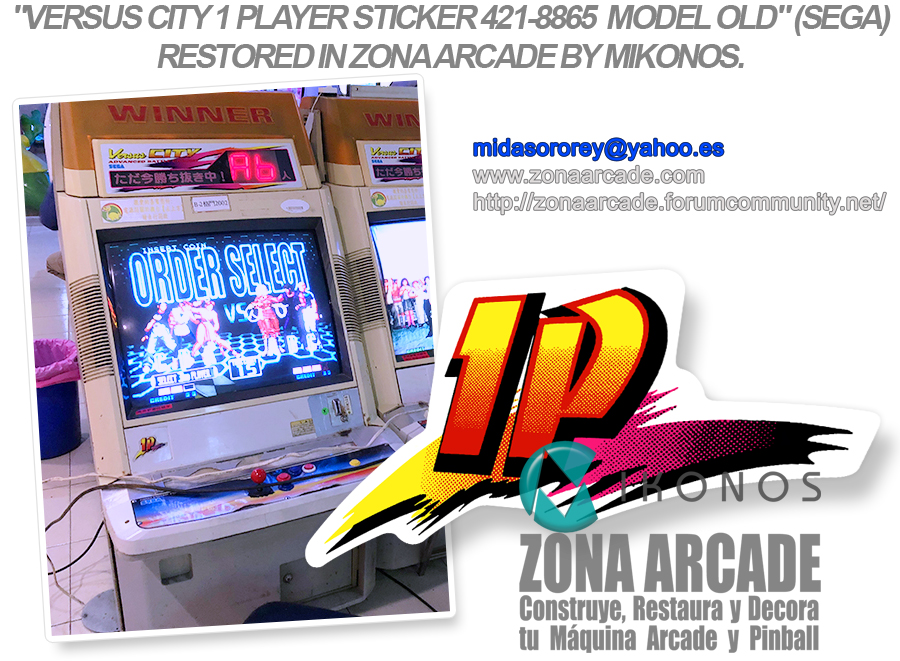 "VERSUS CITY ARCADE CABINET" (SEGA) All Artworks / Decals and Small Stickers in Zona Arcade' Site
