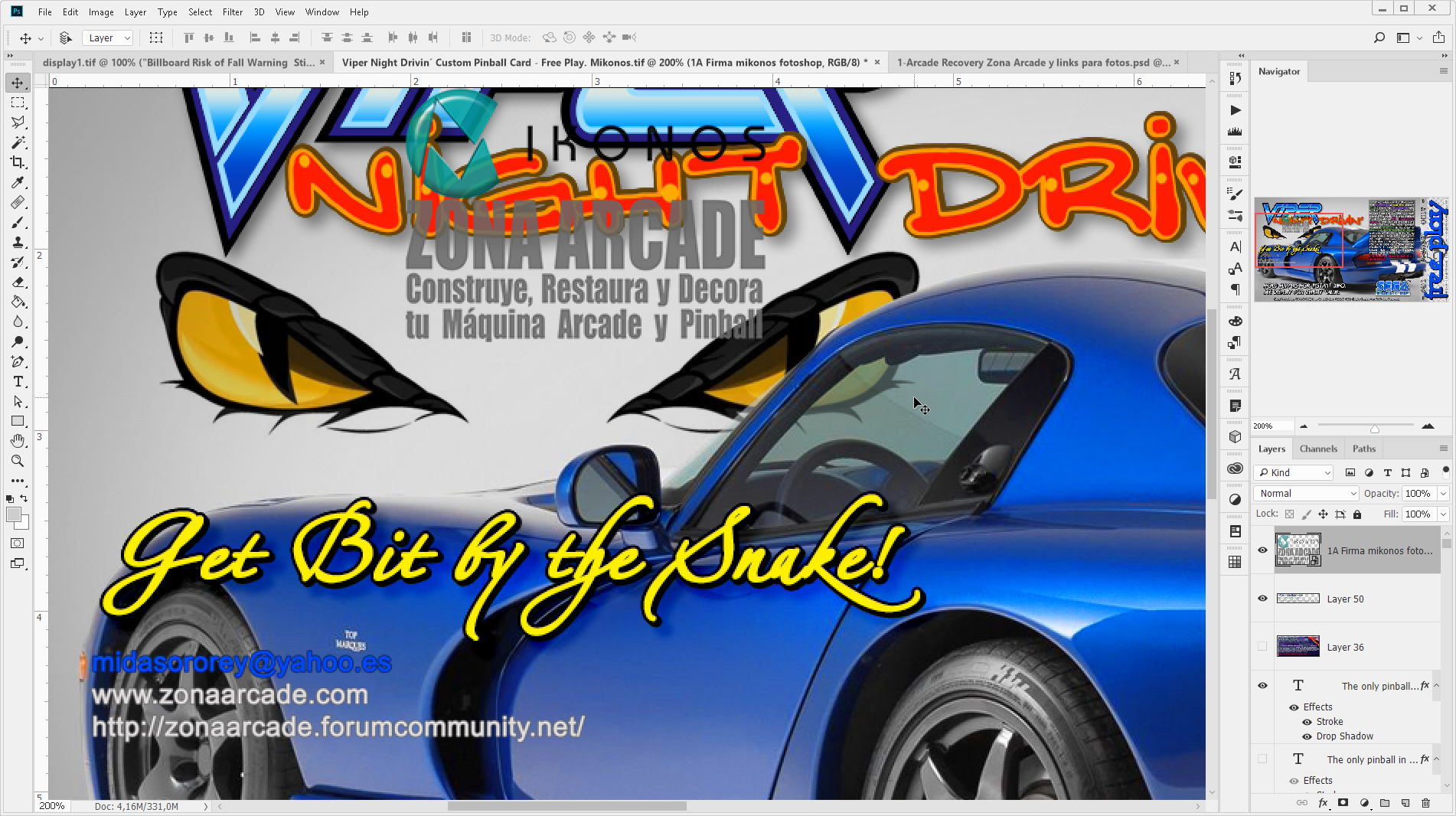 "Viper Night Drivin´ Custom Pinball Cards" (SEGA). Designed by Zona ...