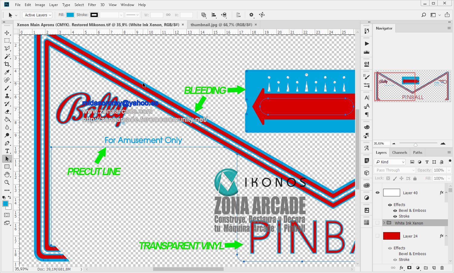 "XENON PINBALL APRONS" (BALLY) artwork files restored in Zona Arcade